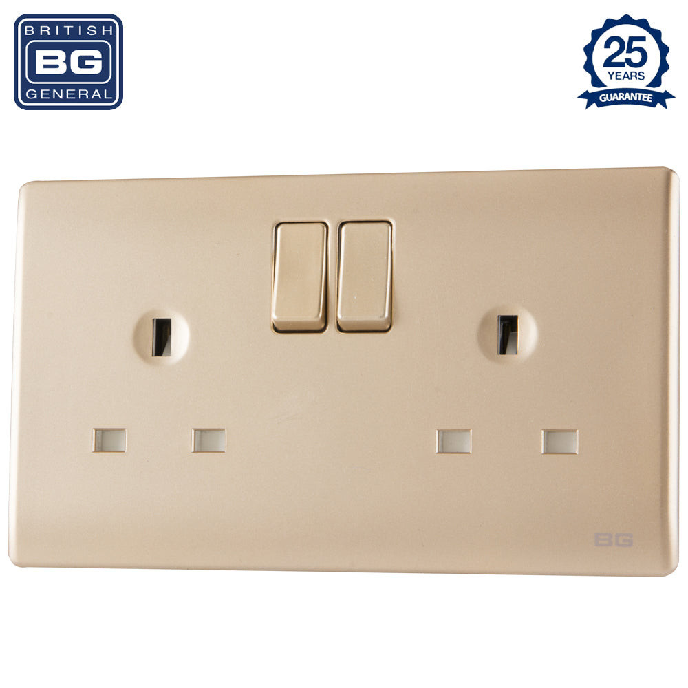 British General | PCCH22 | Neo Slimline Double Gang Switched Socket ...