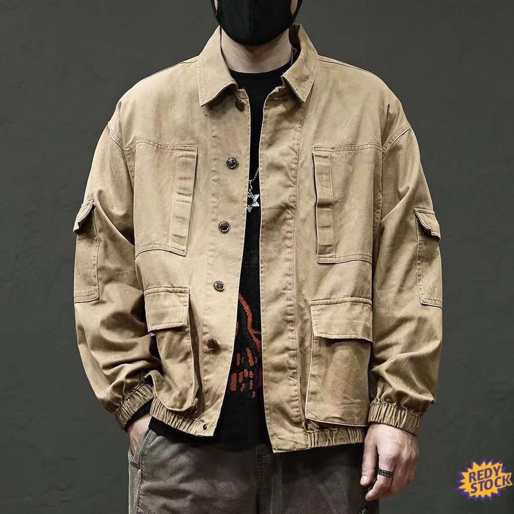 jaket jeans lelaki denim coat Heavy Vintage Denim Jacket Spring 2022 ...