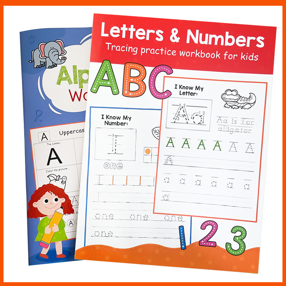 26 Letters A-Z & Number Alphabet Phonics Words Practice Paper Preschool ...