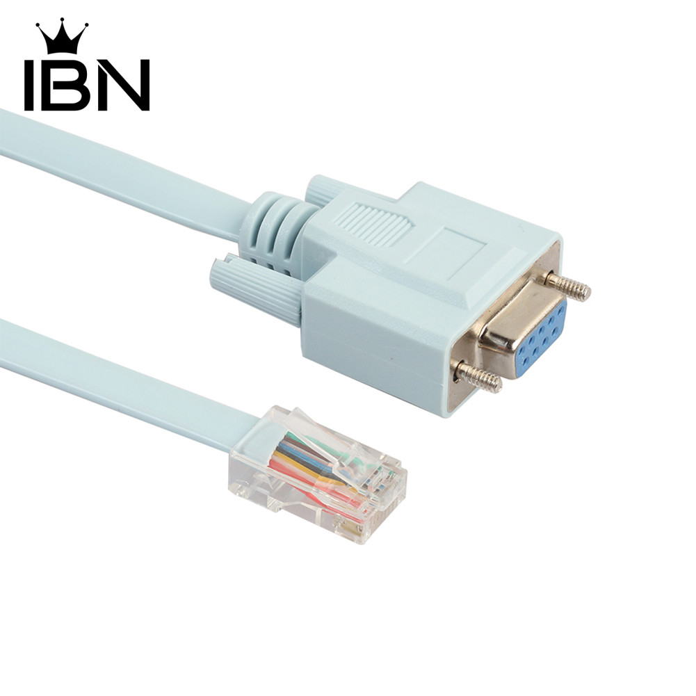 IBC-5ft 9Pin DB9 Serial RS232 to RJ45 Cat5 Ethernet Console Rollover ...