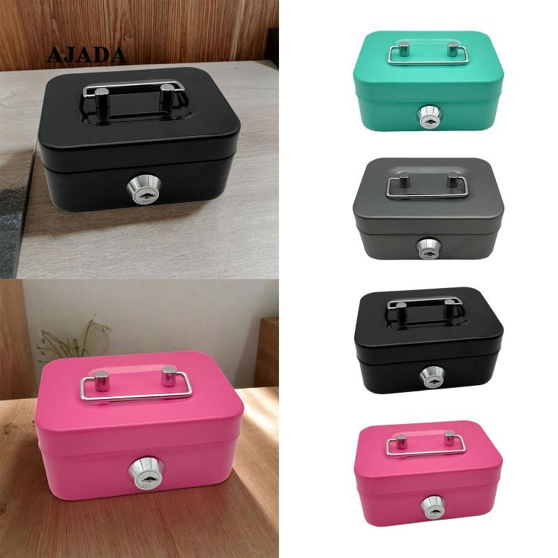 [ Box with Lock Box Trinket Holder Lockable Metal with Top Handle ...