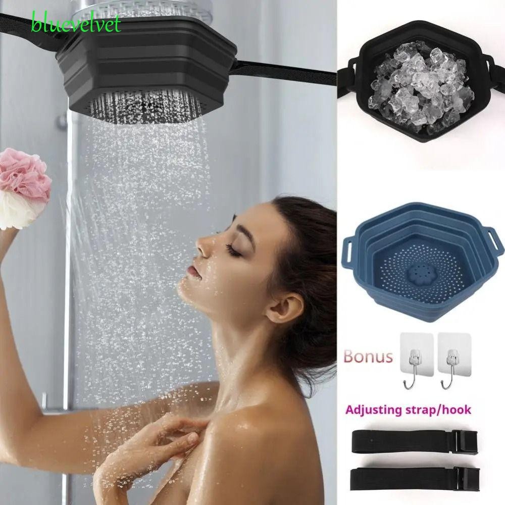 BLUEVELVET Folding Ice Bath shower Bucket, With Adjustable Strap ...