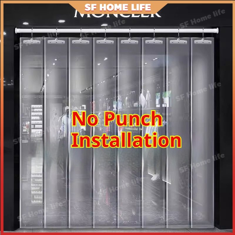 Push-Pull Folding Air Conditioner Door Curtain Windproof Shop ...