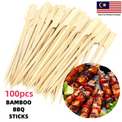 AGM Bamboo Stick 100pcs Sate Bambu Makanan Tongkat Bamboo Stick Skewer ...