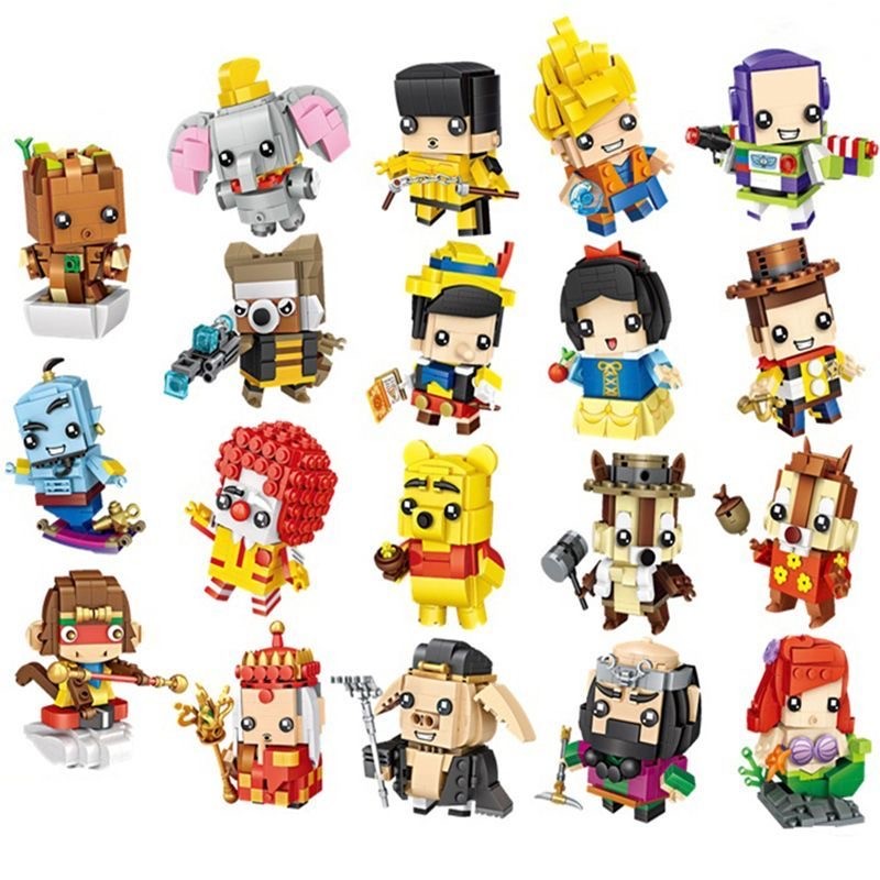 DIY Blocks Cute Cartoon Head Brick Model Educational Toy Story Clown ...