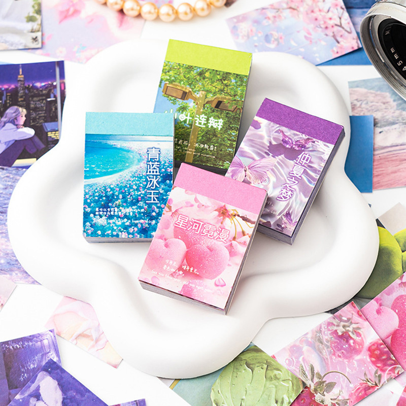 50 Sheets Four Seasons Scenery Series Stickers Book, Mini Pocket Decals ...