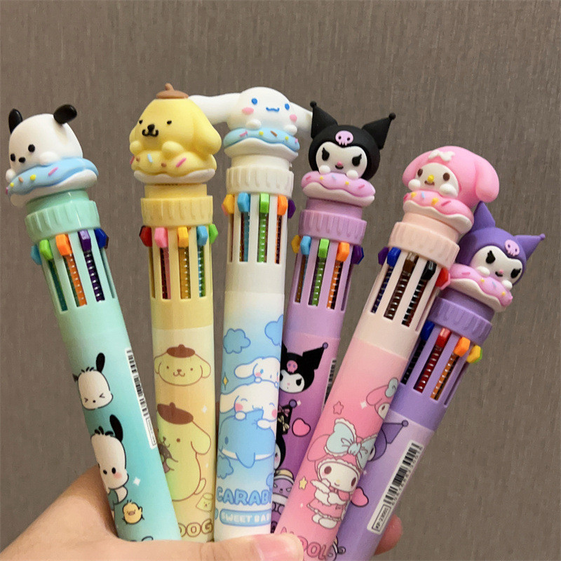 Sanrio Press Ten Color Ballpoint Pen Cartoon Kawaii Kuromi Multi-color ...
