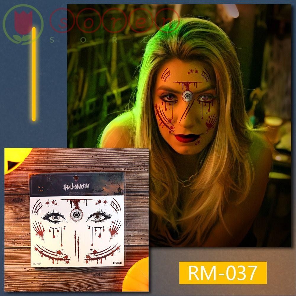 SOREN 6PCS Temporary Tattoo, Wound Fake Face Scars Face Tattoos ...