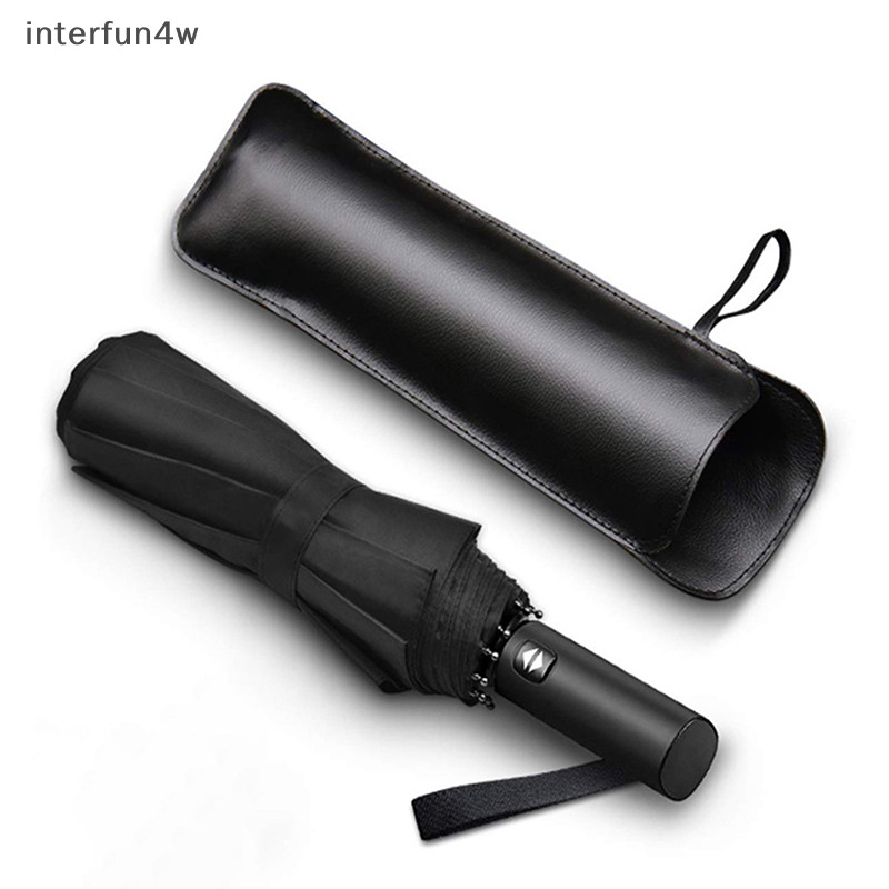 interfun4w Black PU Leather Umbrella Cover Case Portable Waterproof ...