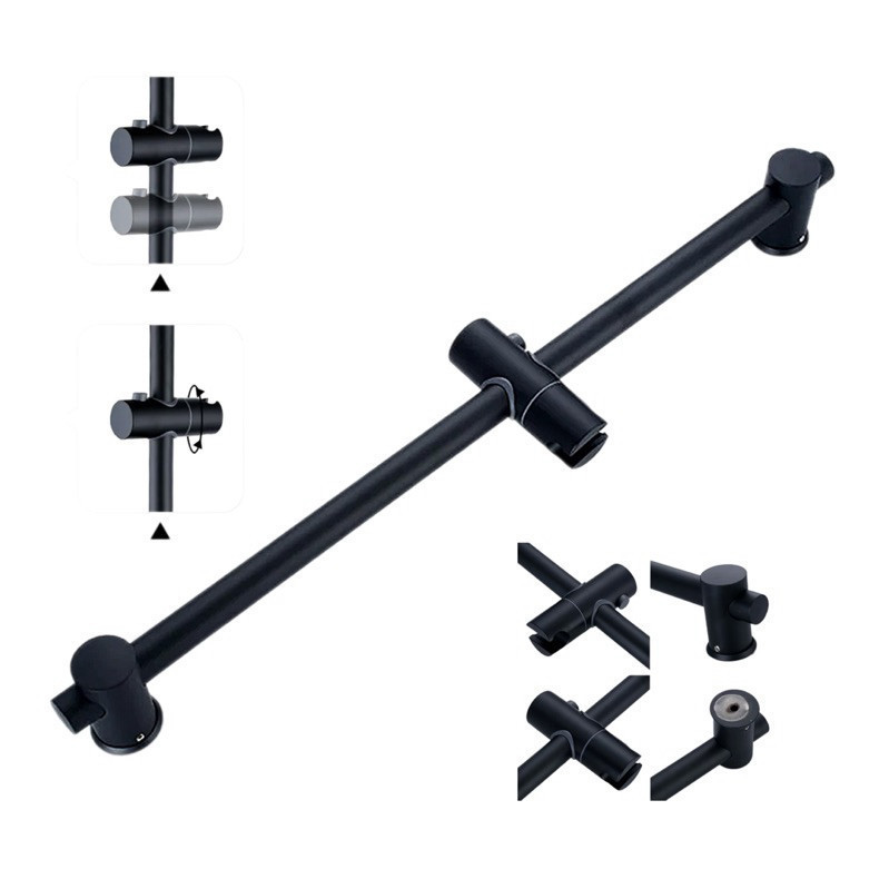 304 Stainless Steel Sliding Bar Shower head Holder Riser Rail Pole Kit ...