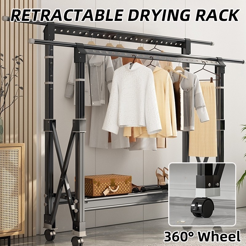 Clothes Drying Rack Folding Aluminum Alloy Balcony Clothes Rack With ...