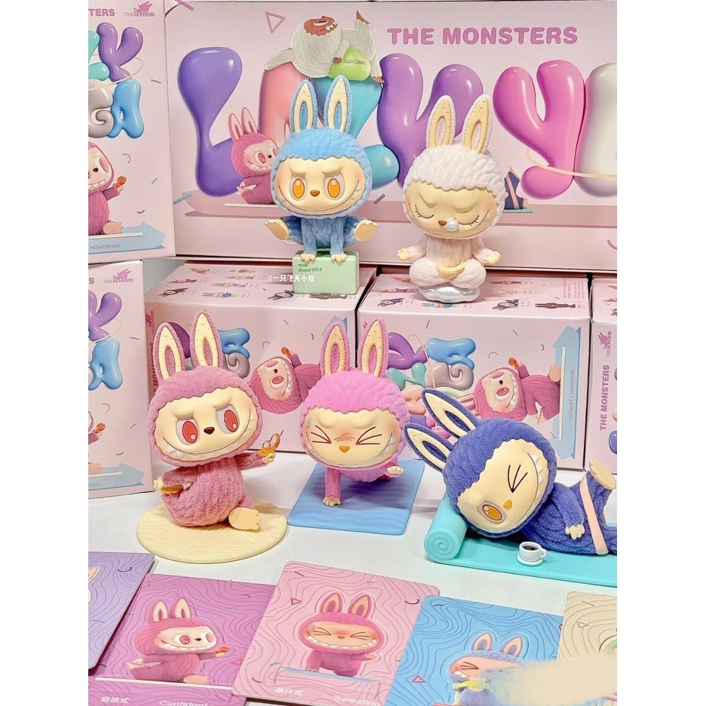 Authentic LABUBU THE MONSTERS Lazy Yoga Series official gift art toy ...