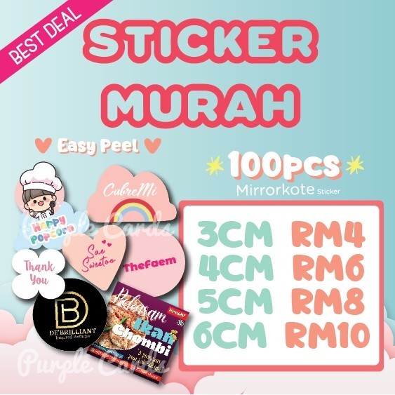 Sticker Printing / Label Print / Die Cut Shape Sticker / Kertas Pelekat ...