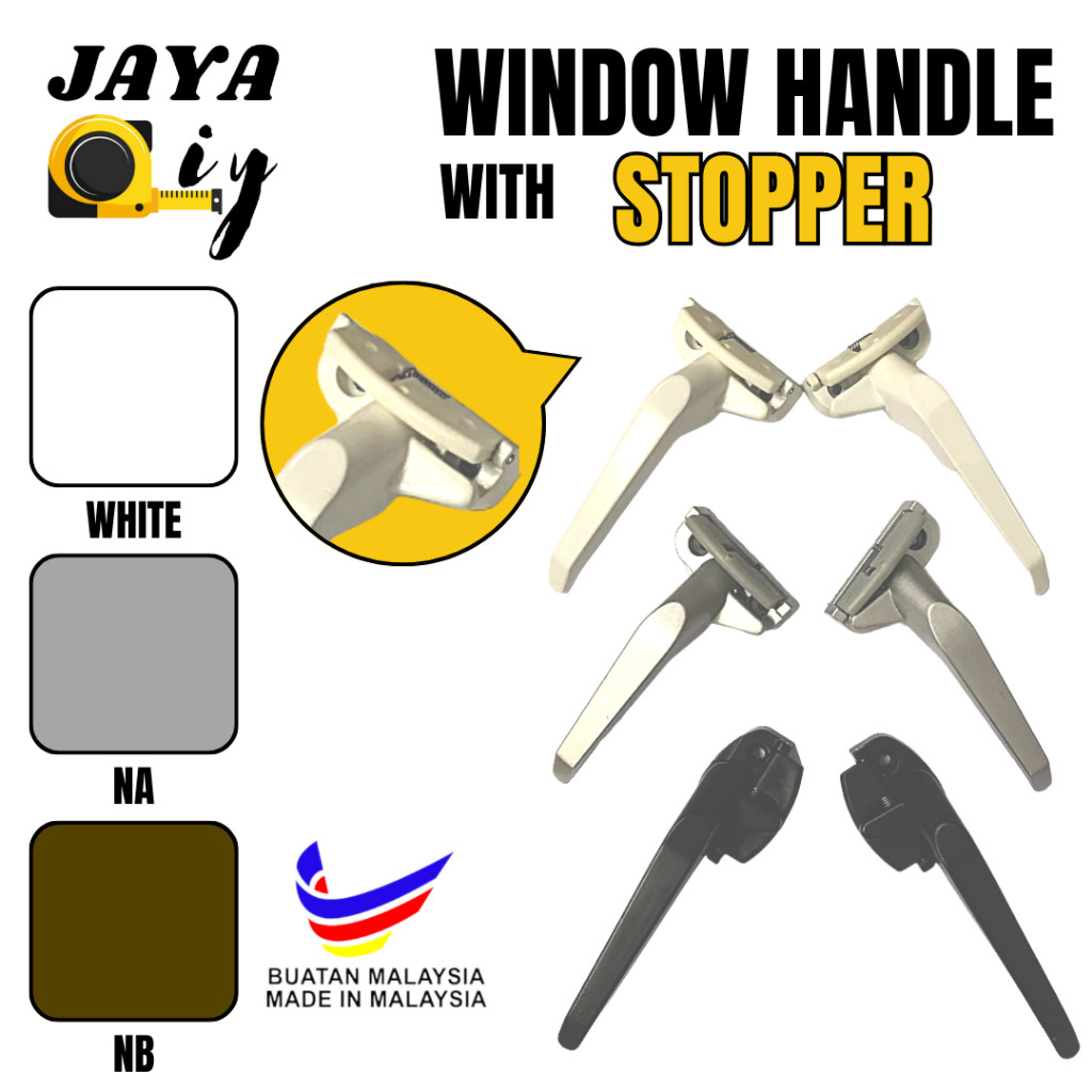 STOPPER Aluminium Window Handle with stopper / Pemegang Cermin Tingkap ...