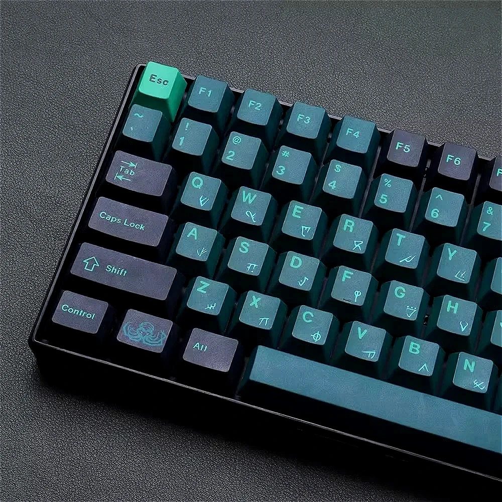 Mechanical Keyboard Caps GMK Terror Below Abyss Keycaps Green Original ...