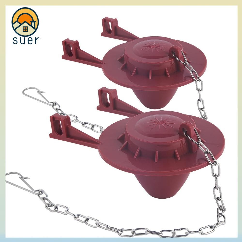 SUERHD 2pcs Toilet Flapper Replacement Kit, Dark Red Silver 2-inch ...