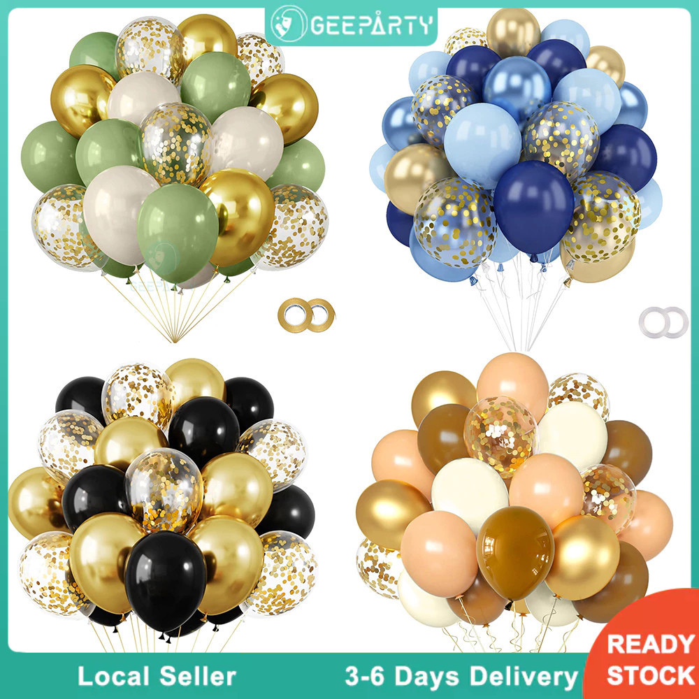 GeeParty 32pcs Retro Metallic Confetti Balloon Set for Wedding ...