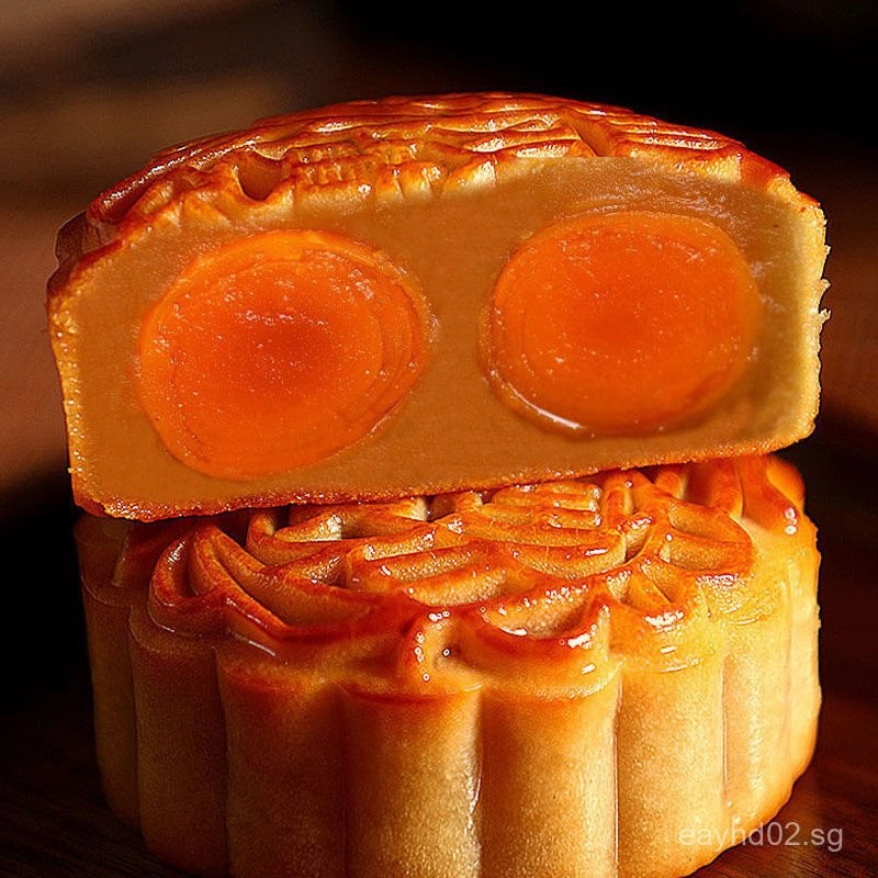 Low Price [Double Egg Yolk Large Mooncake]Cantonese Style Salted Egg ...