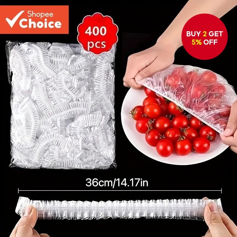 100pcs/400pcs Reusable Elastic Food Covers, Plastic Seal Elastic ...