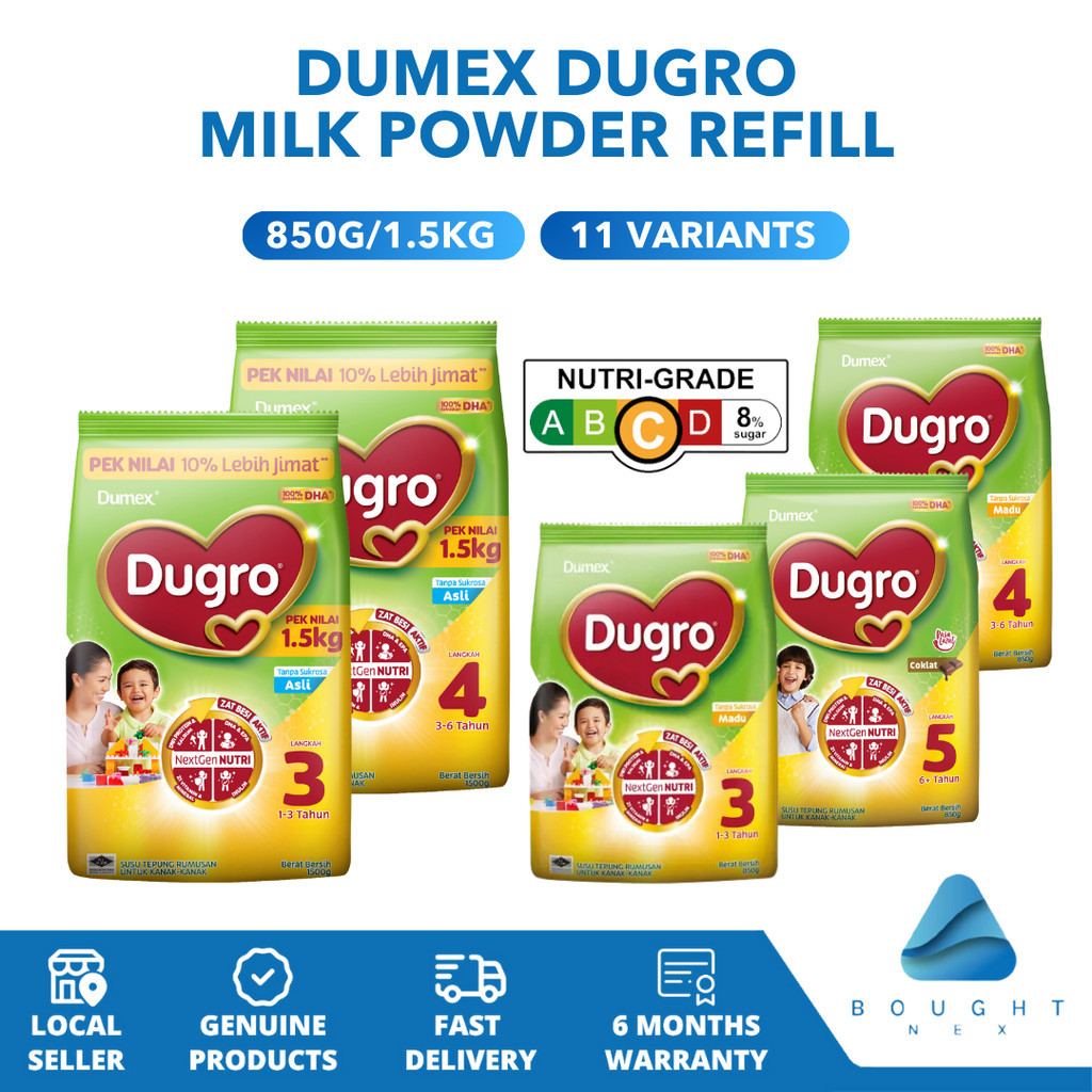 Dumex Dugro Milk Powder 850g/1.5kg - Stage 3 4 5, Sucrose-Free, Healthy Growth | Shopee Singapore