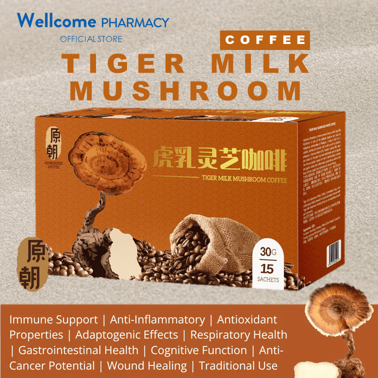 GeneHerbs Apotec Tiger Milk Mushroom Premix Coffee 30g - 15 Sachets ...