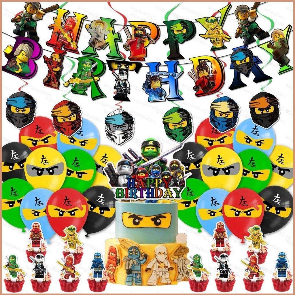 LEGO Ninjago theme kids birthday party decorations banner cake topper ...