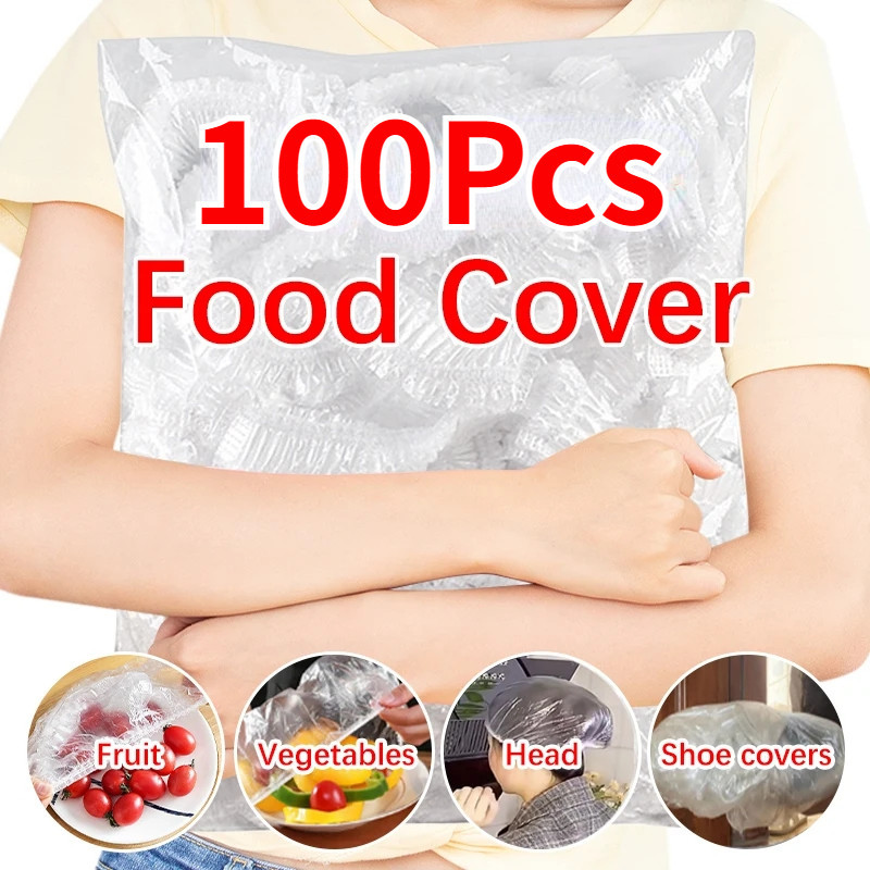 100Pcs Multipurpose Transparent Saran Wrap Disposable Food Cover / Food ...