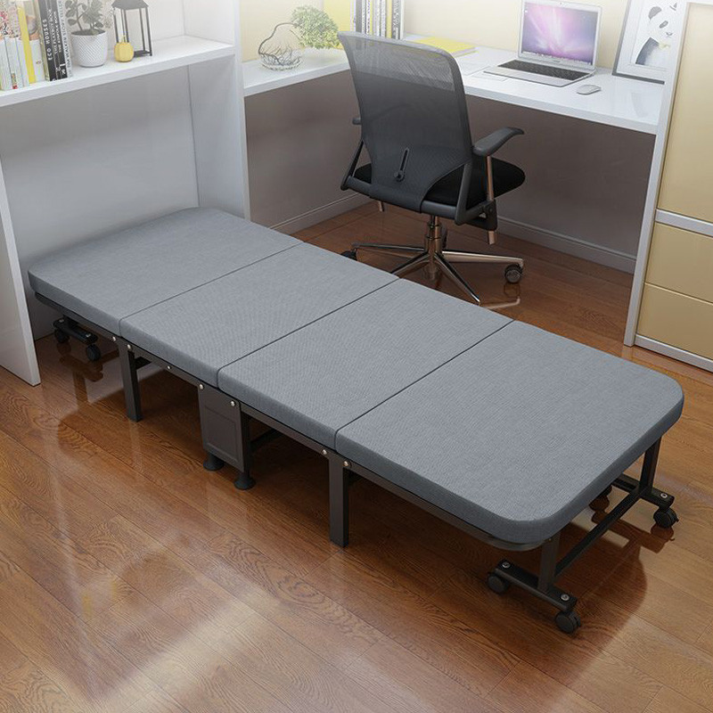 Foldable Bed Single Bed With Wheels Movable Metal Bed Frame Wooden ...