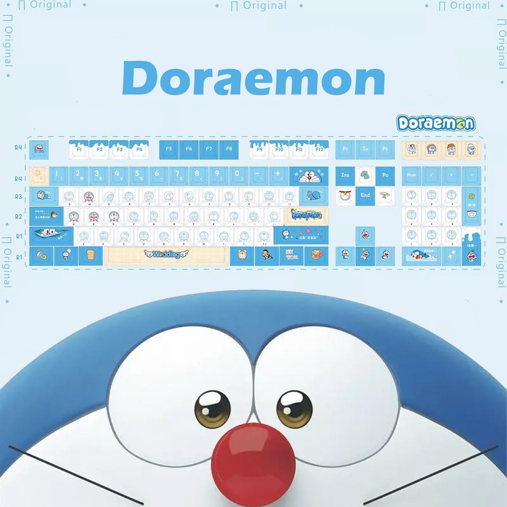 Doraemon Keycap Cherry Profile 120 Keys PBT Five-sided Dye Sublimation ...