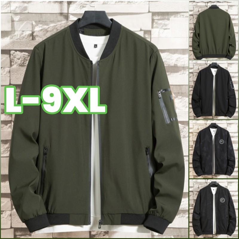 Oversize Men's Bomber Jackets Lightweight 9XL Light Track Jackets Loose ...