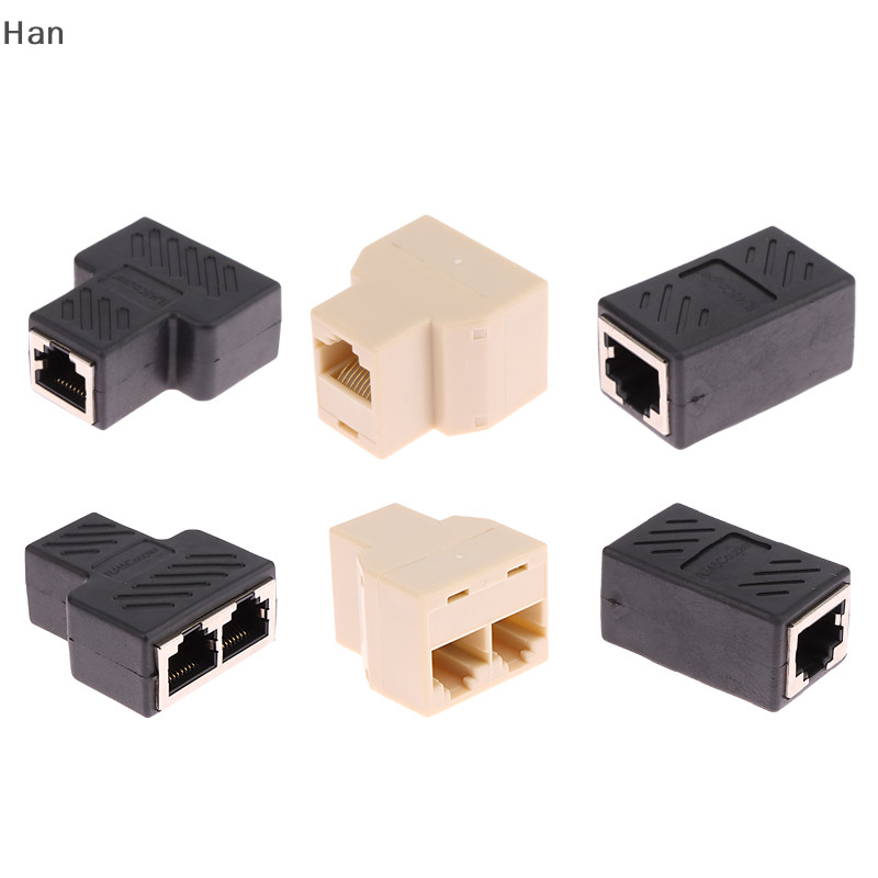Han RJ45 Connector 1 To 2 Way LAN Ethernet Cable Network Splitter ...