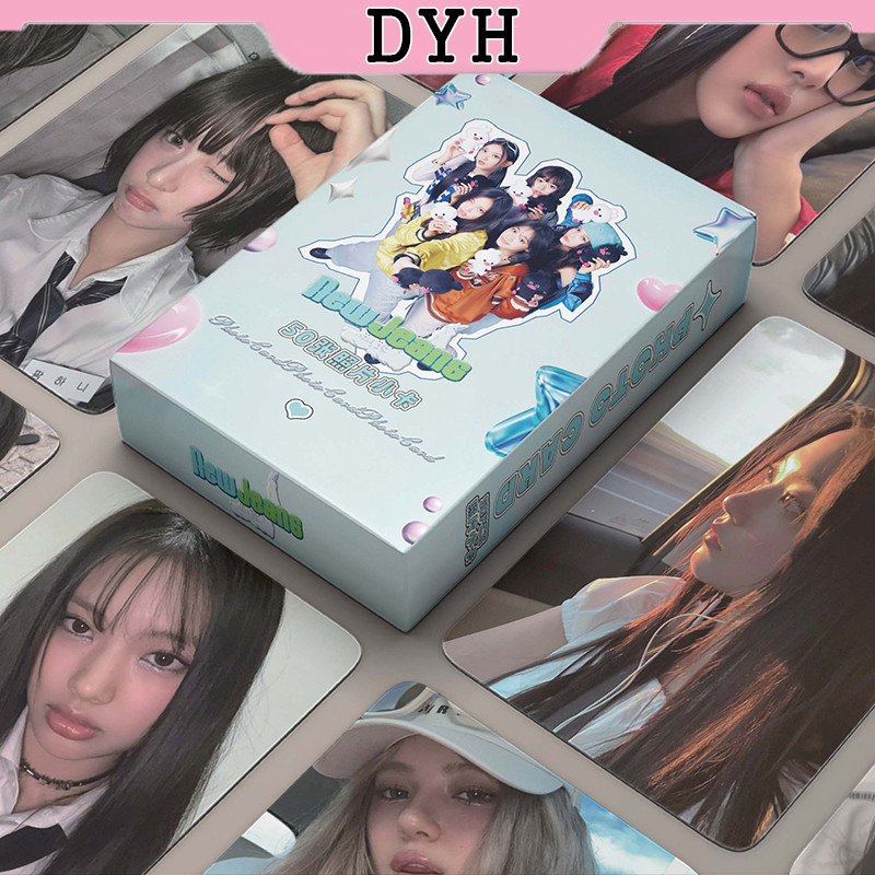 50pcs/box NewJeans Laser Card Photocards Haerin Minji HANNI DANIELLE HYEIN Holographic LOMO Card ...