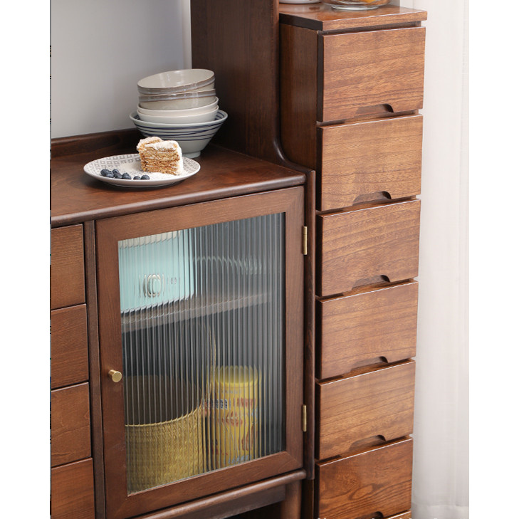Locker Bedside Table Solid Wood Slit Storage Cabinet Wooden Drawer ...