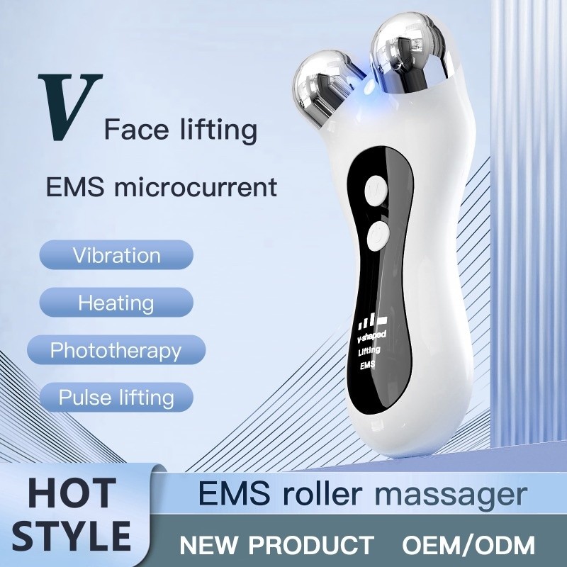Wireless EMS Microcurrent Facial Roller, Facial Massager for Tightening ...