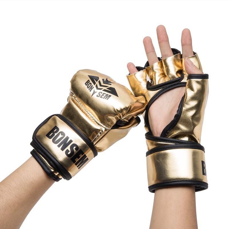 Half Finger Boxing Gloves Sanda Fighting UFC Gloves Adult Fighting ...