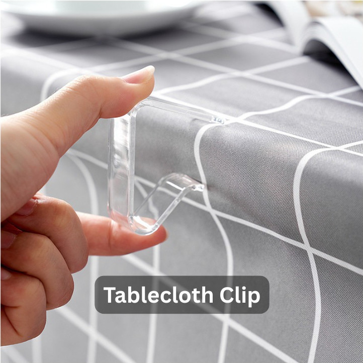 4pcs Transparent Tablecloth Clip Anti-Slip Table Cloth Clip Plastic ...
