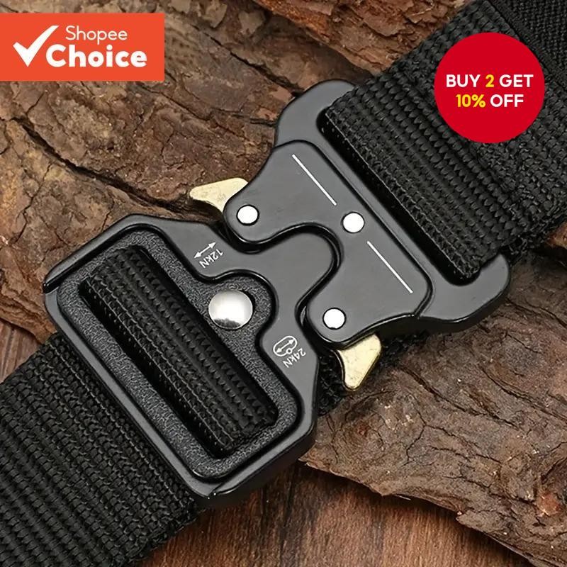 Men's Tactical Belt - Quick-Release Buckle for Hunting/Motorcycle ...