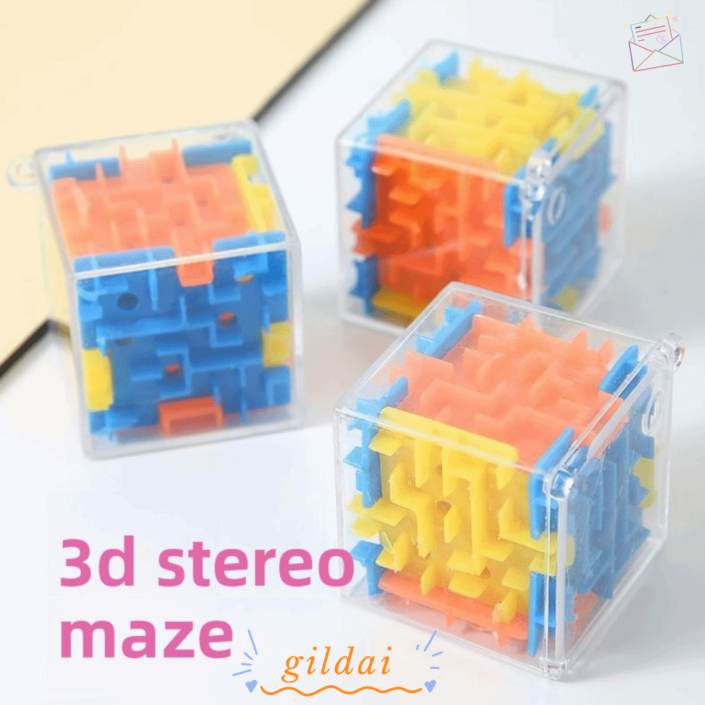 GILDAI 1/2/5Pcs Rolling Ball Cubes Maze, Brain Teaser Mini Maze Magic ...