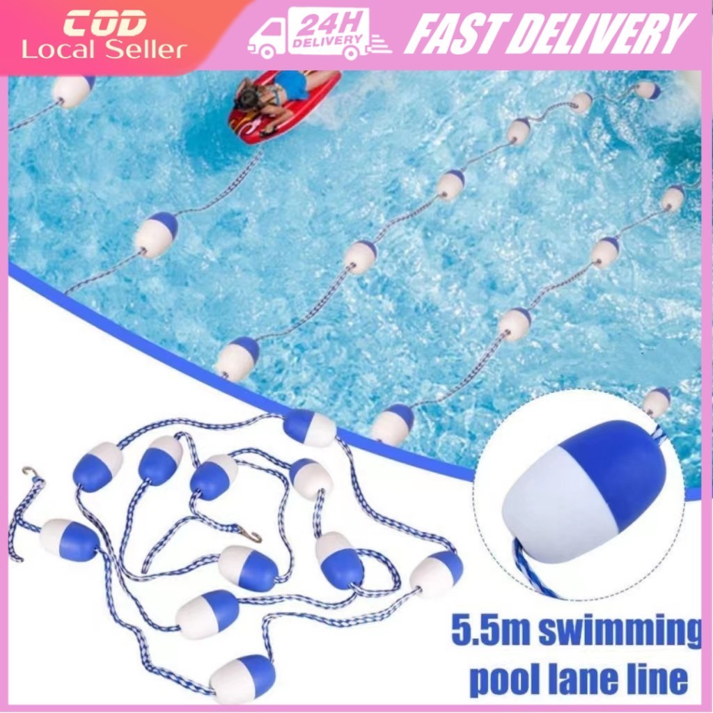 5m Swimming Pool Safety Separation Rope Divider Float Rope Line Kit PVC ...