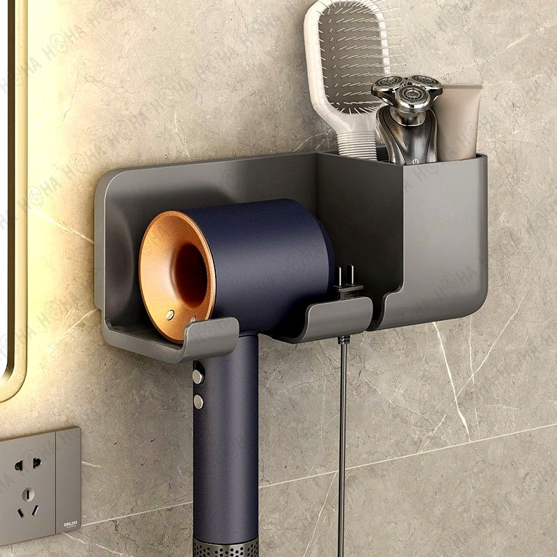 Hair dryer bracket without punching, bathroom hair dryer hanging rack ...