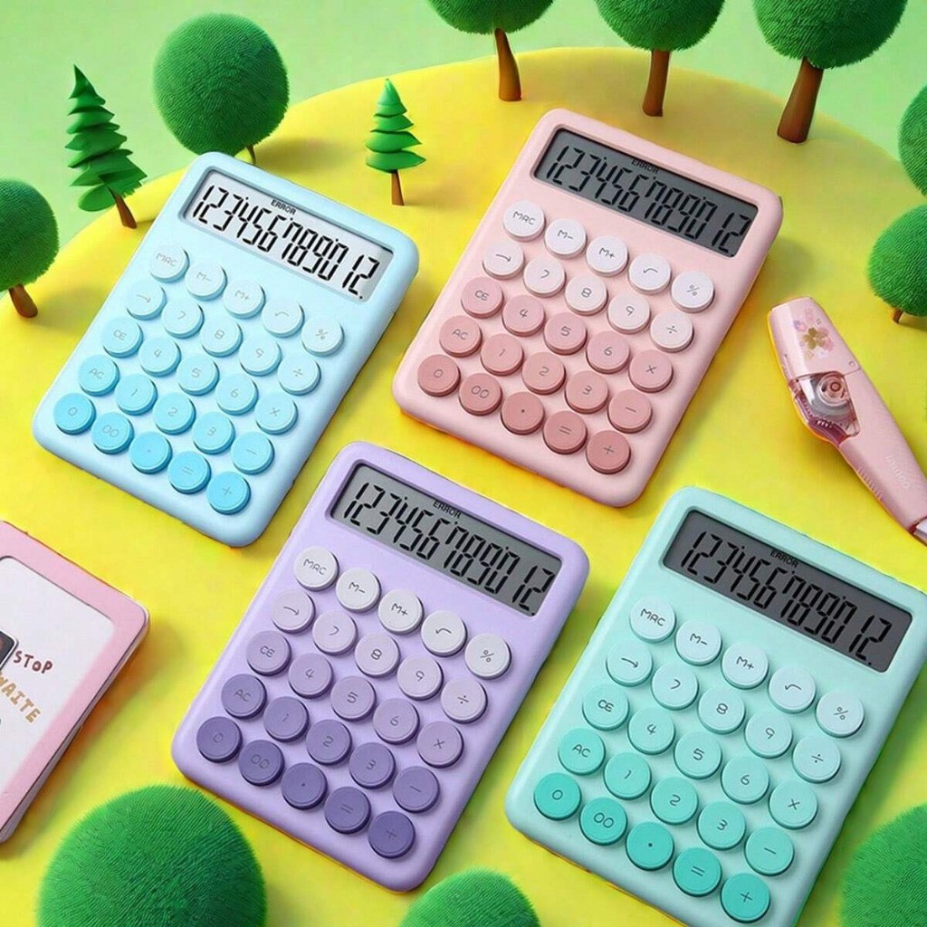 Creative Colorful Electronic Calculator 12 Digit Large LCD Display and ...