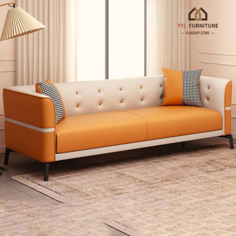 TYL ⚡ living room fabric sofa double three seat color matching cat ...