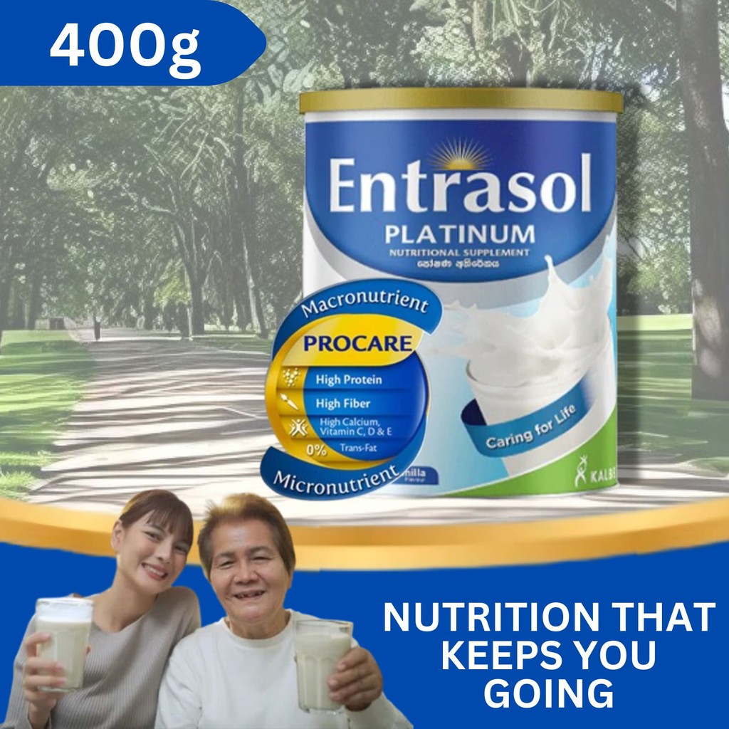 Entrasol Platinum Nutrition Milk Powder for Elderly Adults, 400g, Meal ...