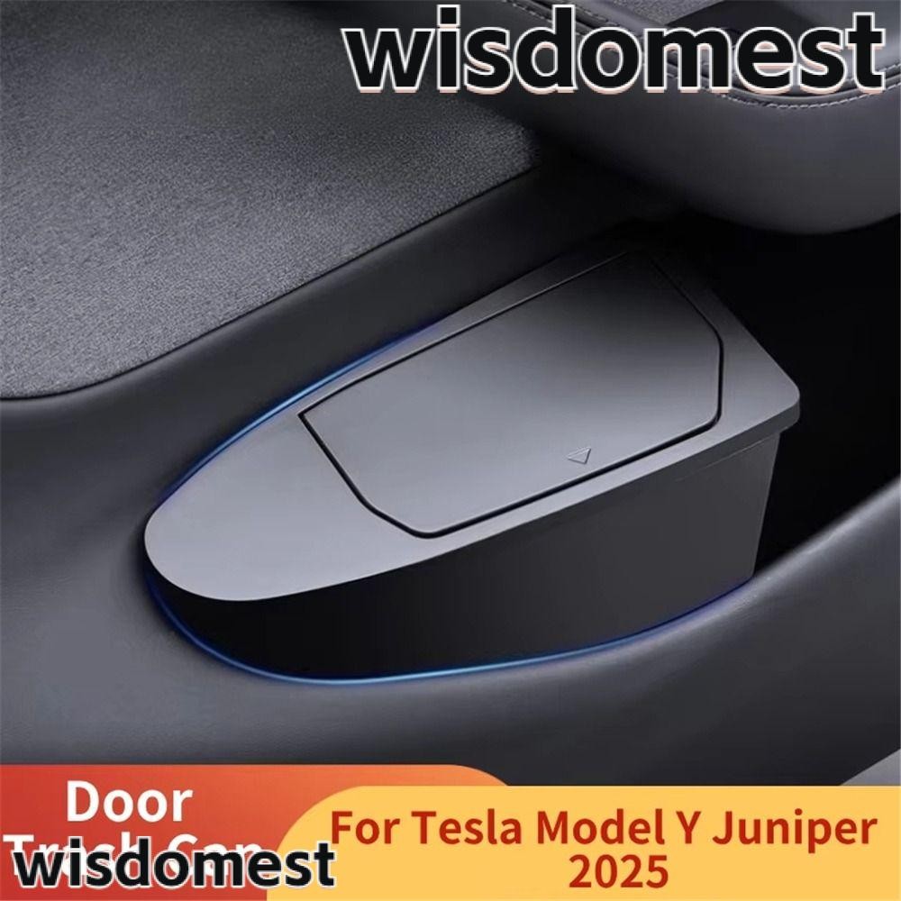 WISDOMEST Front Door Trash Can, Durable Black Rear Central Control ...