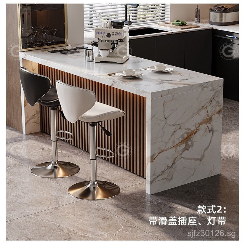 Light Luxury Kitchen Open Bar Counter Integrated Multi-Functional Rock ...