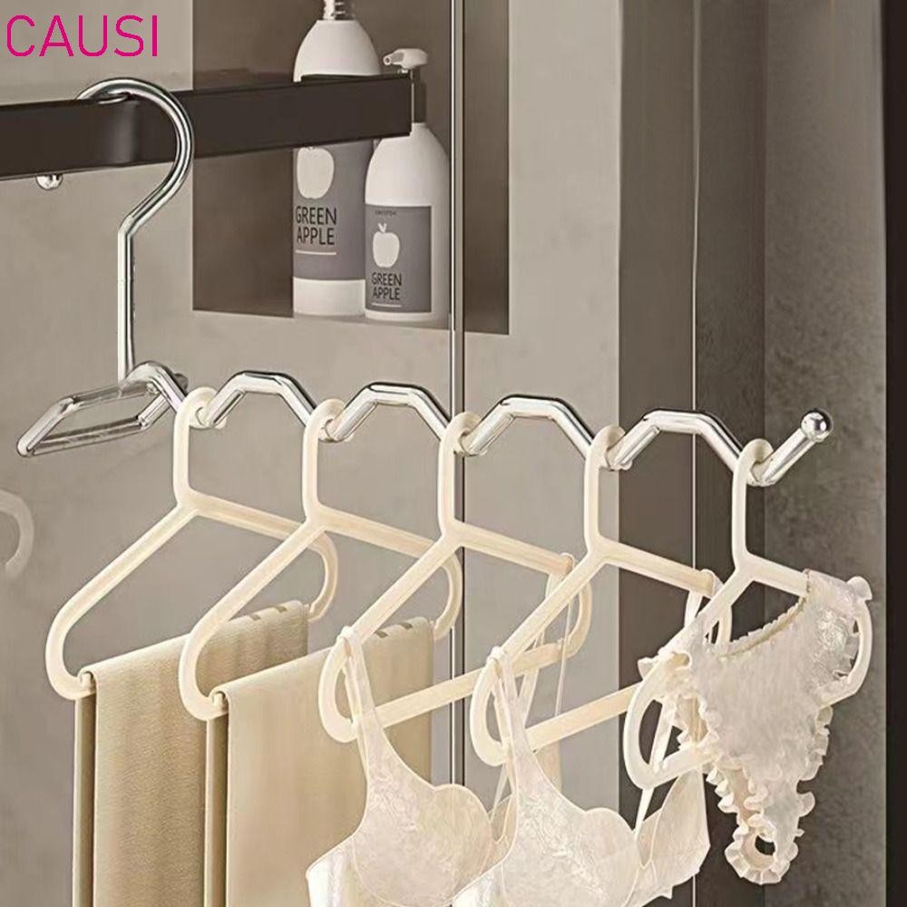 CAUSI Stainless Steel Coat Hanger, Single Pole Multi-function Folding ...