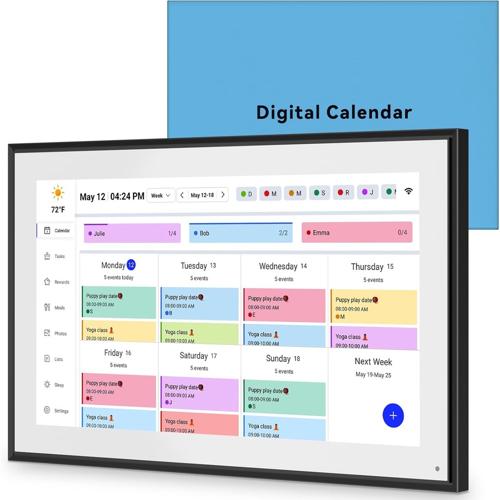 15.6 Inch Digital Calendar&Chore Chart, 1920 * 1080P Full HD ...