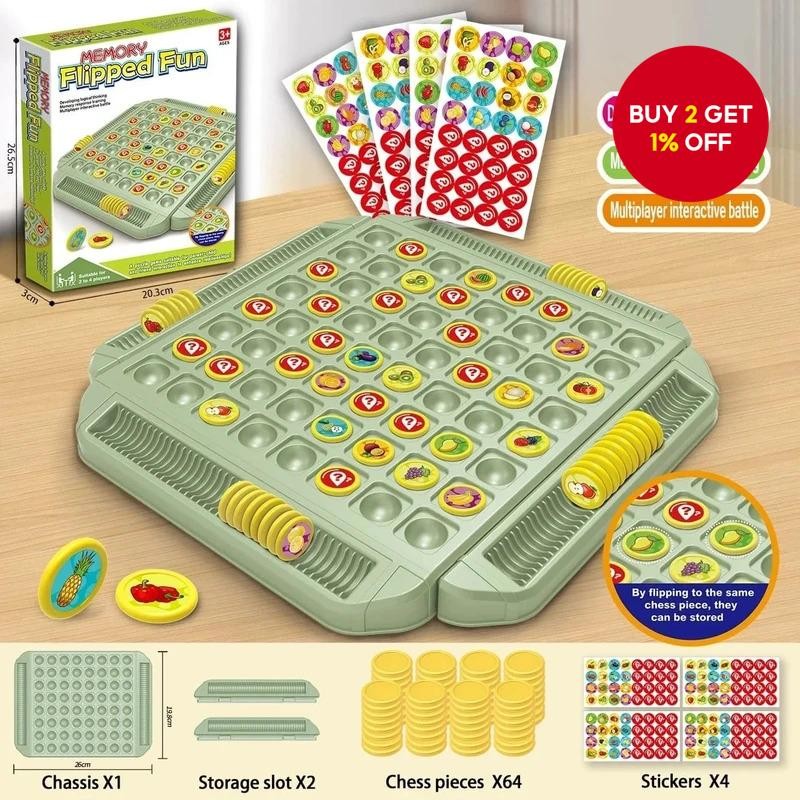 Fruit Flip Chess Memory Match Challenge is a chess strategy board game ...