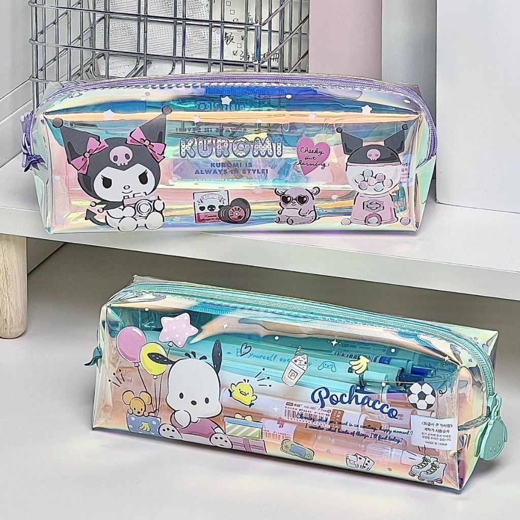 Pc-4 Hologram Pencil Case | Cute Pencil Case Kuromi Cinnamoroll My ...