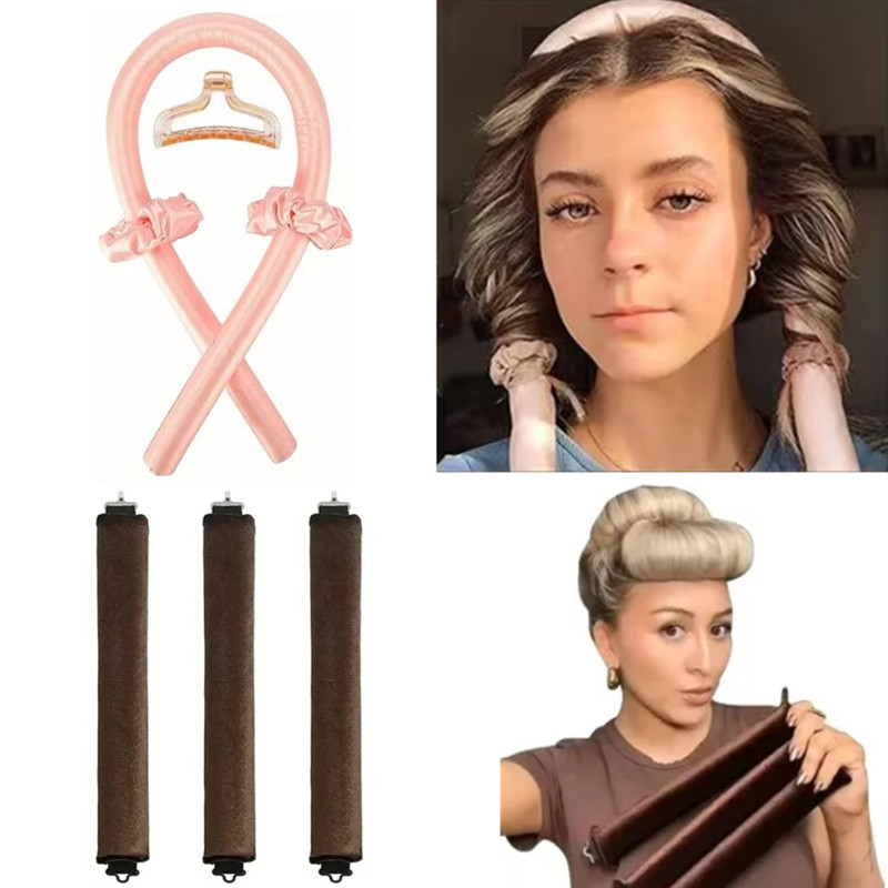 Lazy Curler Pearl Sponge Big Wave Curling Iron God Velvet Heatless ...